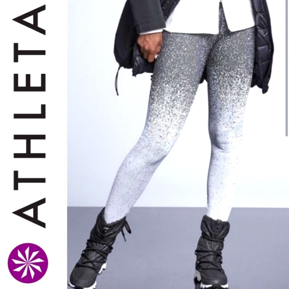 Athleta | Pants & Jumpsuits | Athleta Flurry Ombr Ribbed Tight Leggings ...